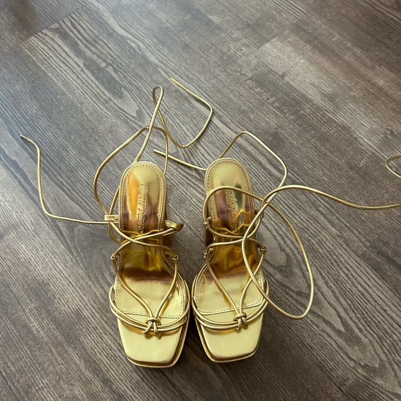 Public Desire | Shoes | Public Desire Gold Platform Heels | Poshmark